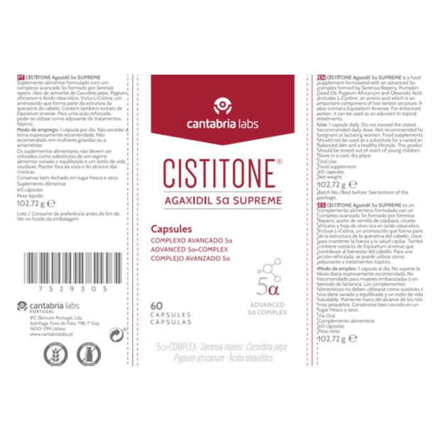 Cistitone Agaxidil 5-Alfa Supreme Cápsulas Antiqueda 60un.