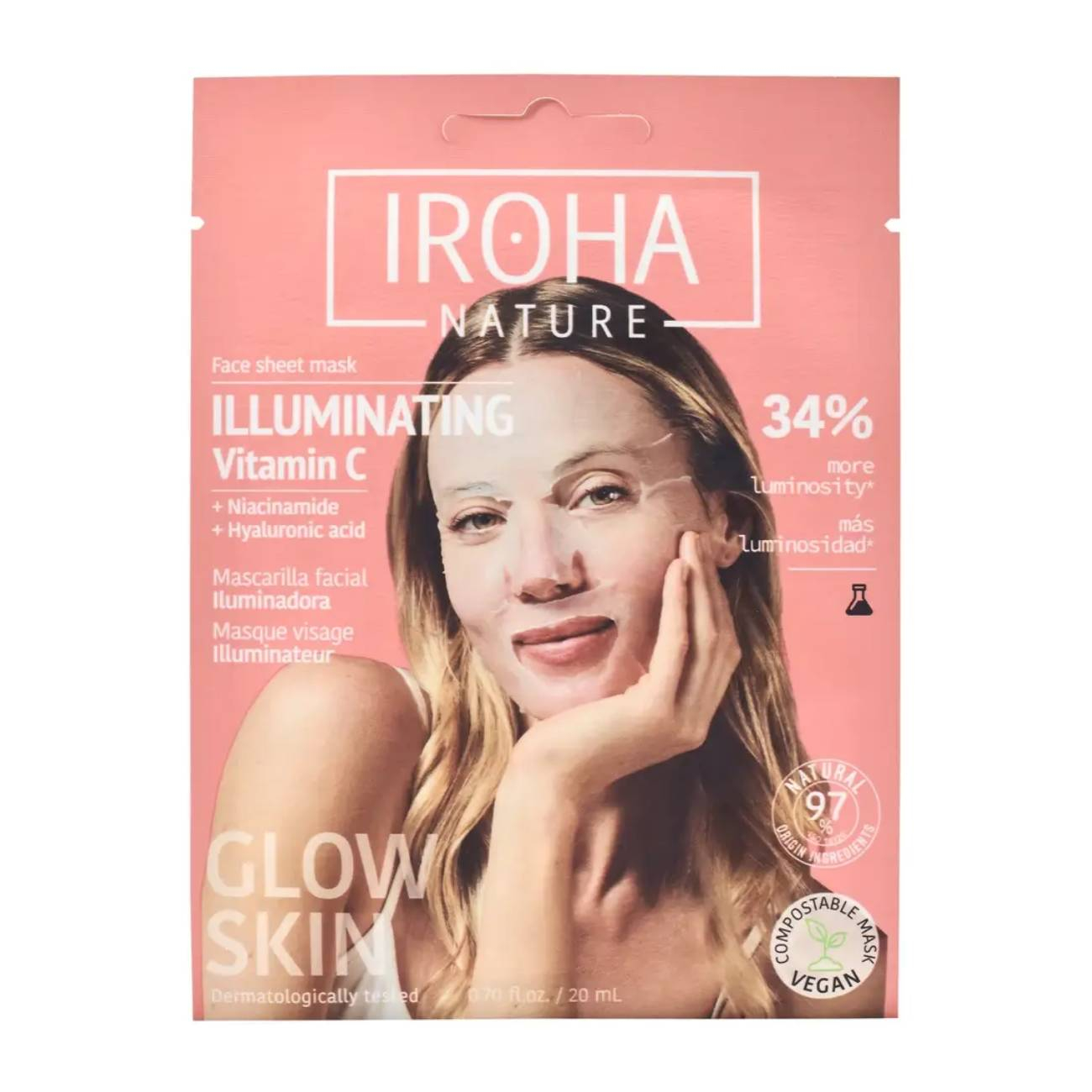 Iroha Nature Máscara Vitamina C e Ácido Hialurónico Tecido